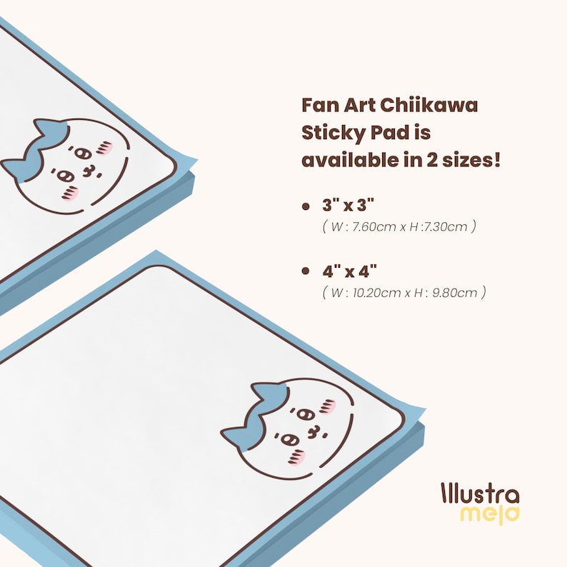 Chiikawa-inspired Sticky Pad | Cute Japanese Stationery Notes, Cute Cat ...