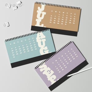 2025 Pastel Colored Desk Calendar, Grid Calendar, Grid Monthly Planner ...