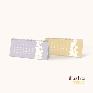 2025 Pastel Colored Desk Calendar, Grid Calendar, Grid Monthly Planner ...