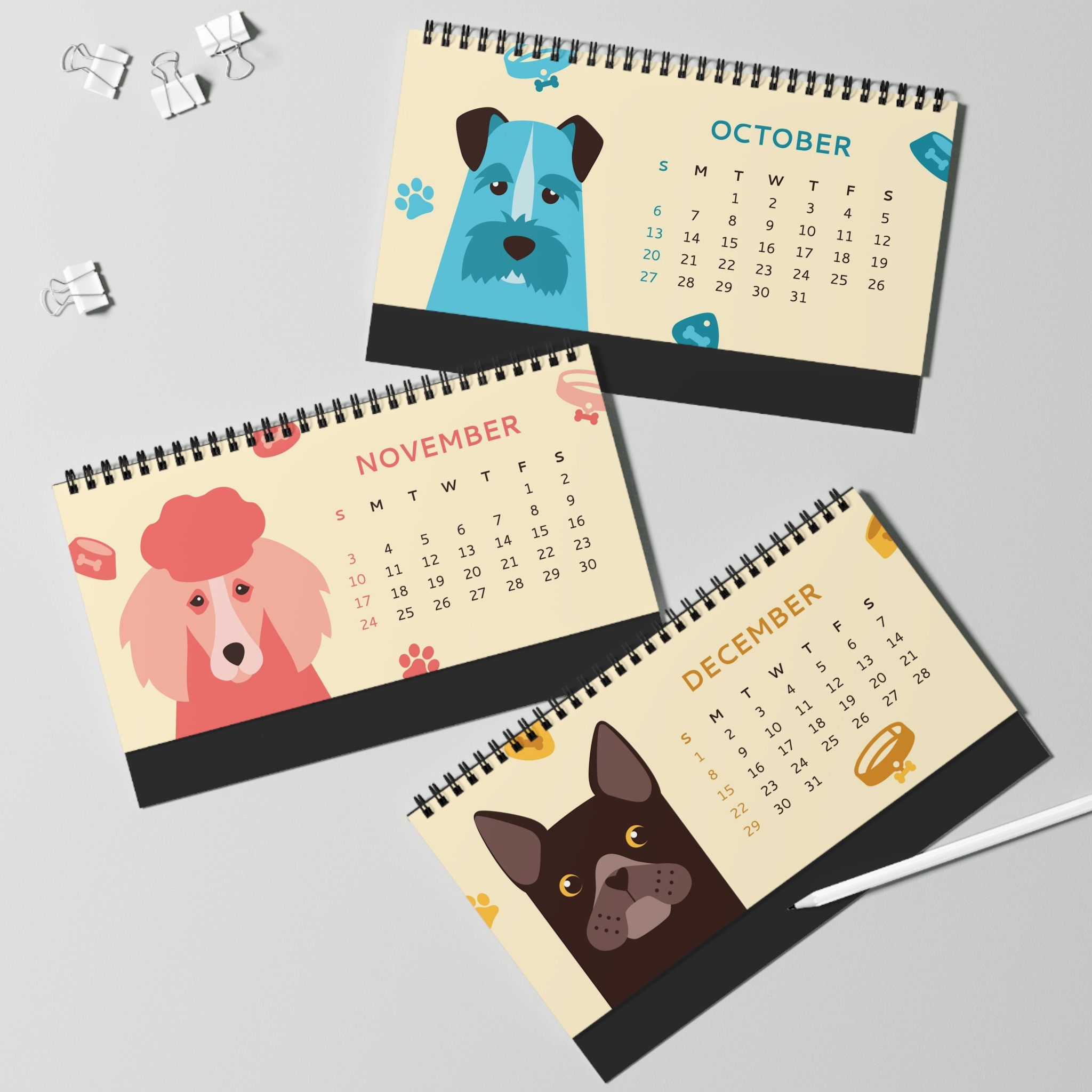 Canine Companions 2024 Calendar Dog Themed Desk Calendar Cute Dog ...