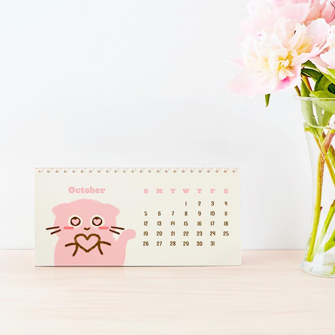 2025 Minimalist Cat Desktop Calendar, Messy Hand-drawn Kitty Monthly ...