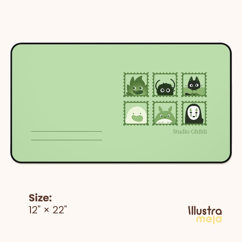 Japanese Characters Postcard Desk Mat | Custom Illustrated Desk Mat ...