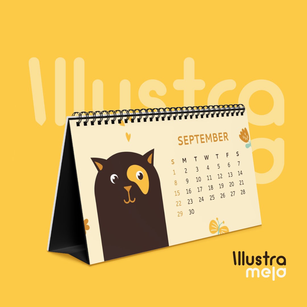 2025 Cat Themed Desk Calendar | Cute Cat Calendar | Minimalist Design ...