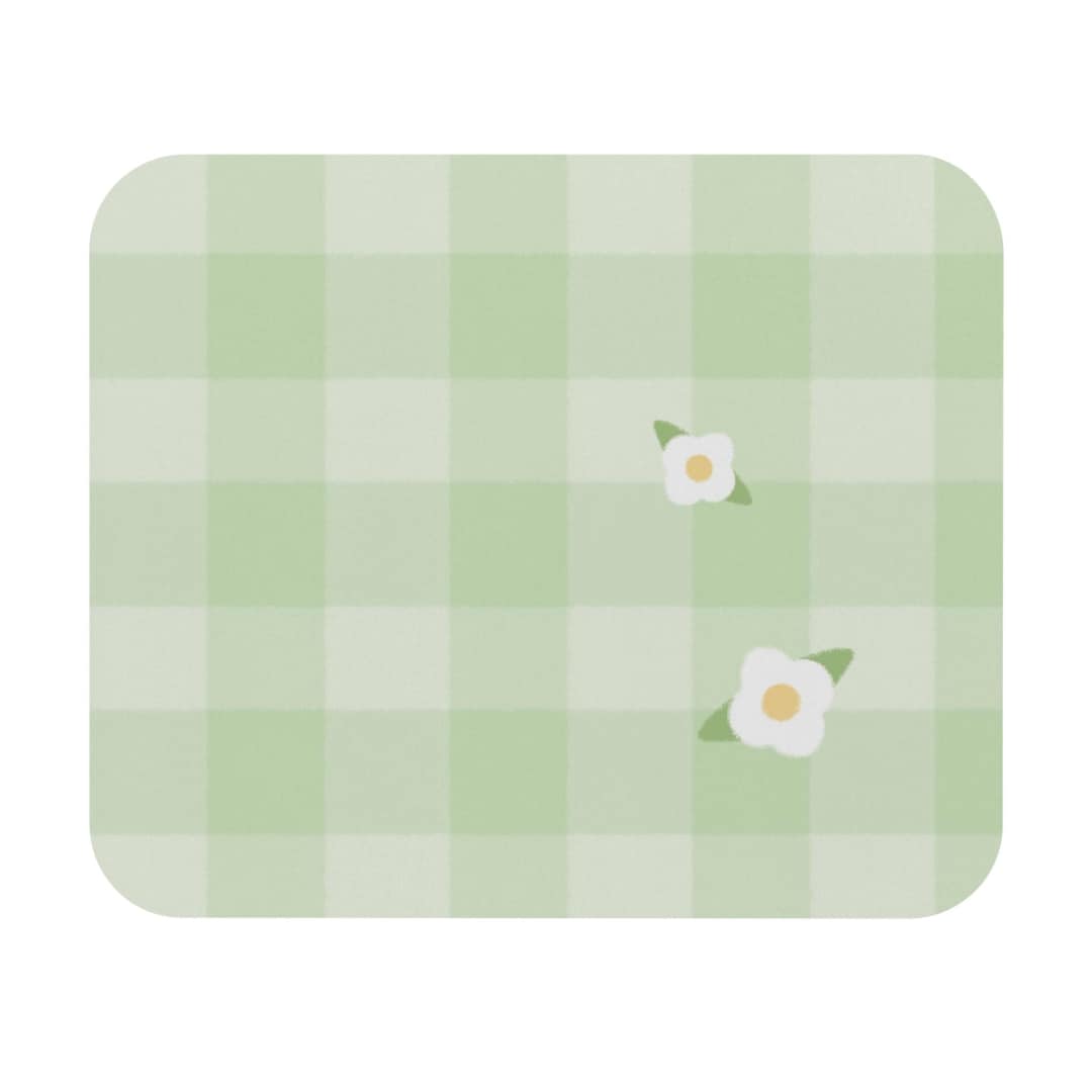 Sage Green Mouse Pad, Checkered Plaid Tartan Grid Mouse Pad, Rectangle ...