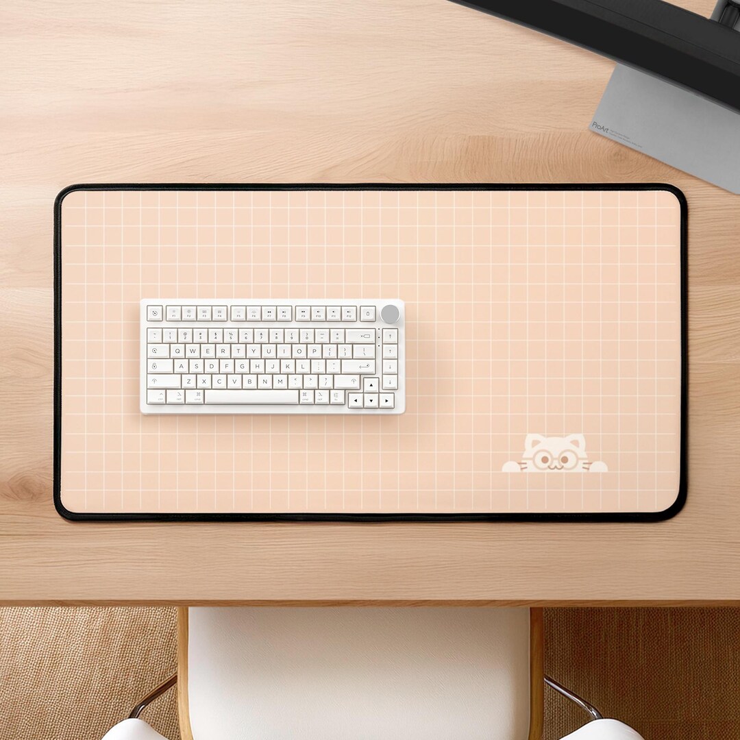 Cute Cat Desk Mat, Minimalist Mouse Pad, Cute Kitty Desk Accessory ...