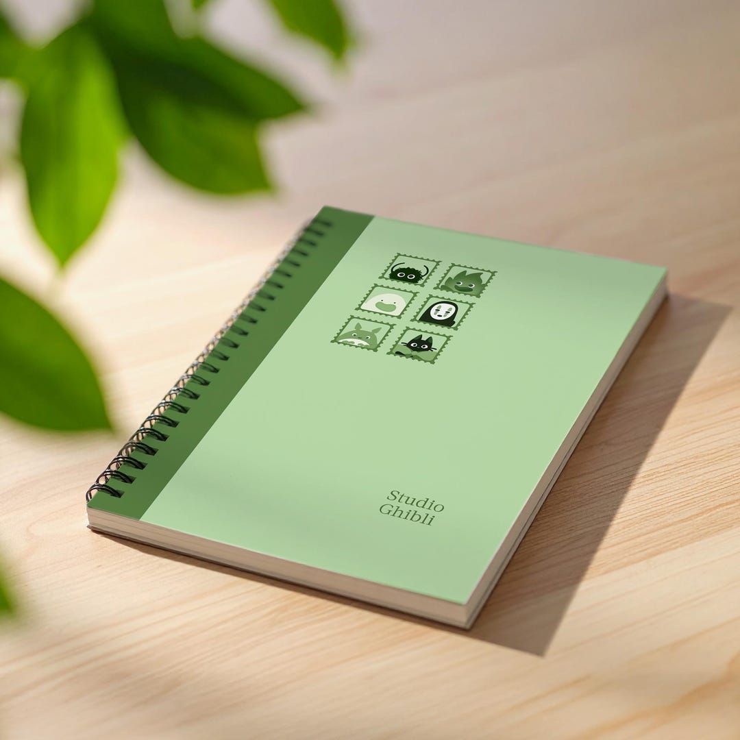 Japanese Characters Stamp Spring Notebook | Minimalist Anime Journal ...