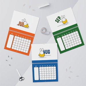 Cute Rabbit 2025 Wall Calendar | Miffy Inspired Fan Art, Minimalist ...