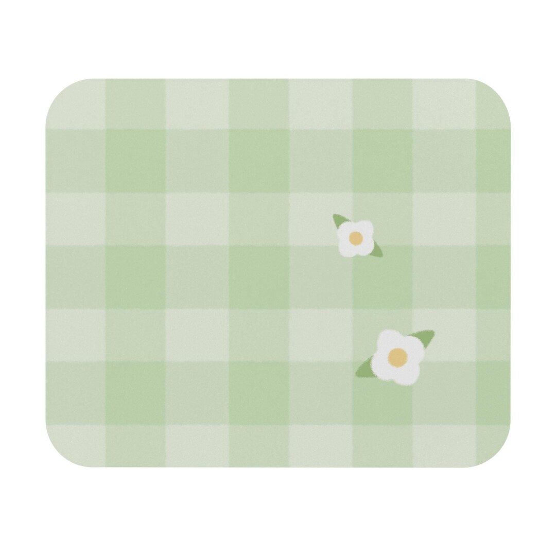 Sage Green Mouse Pad, Checkered Plaid Tartan Grid Mouse Pad, Rectangle ...