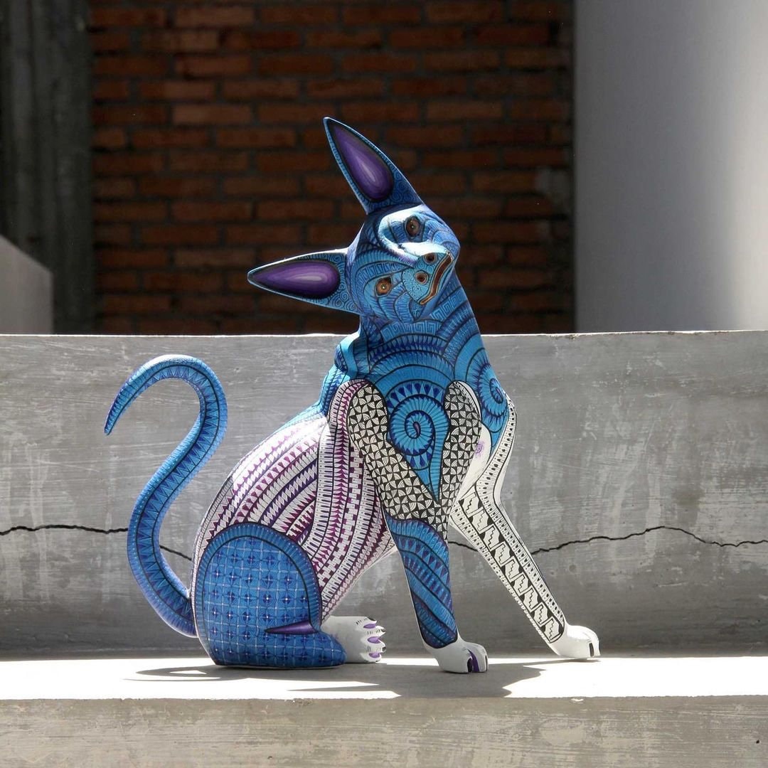 Xolo Alebrije, Wooden Xolo Painted Sculpture, Mexican Art, Oaxacan Art ...