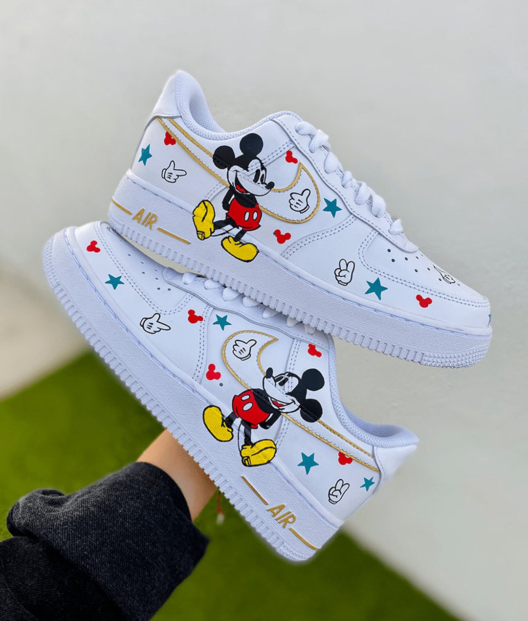 Collector's Edition Custom Mickey Themed Sneakers, Mickey Hand-painted ...