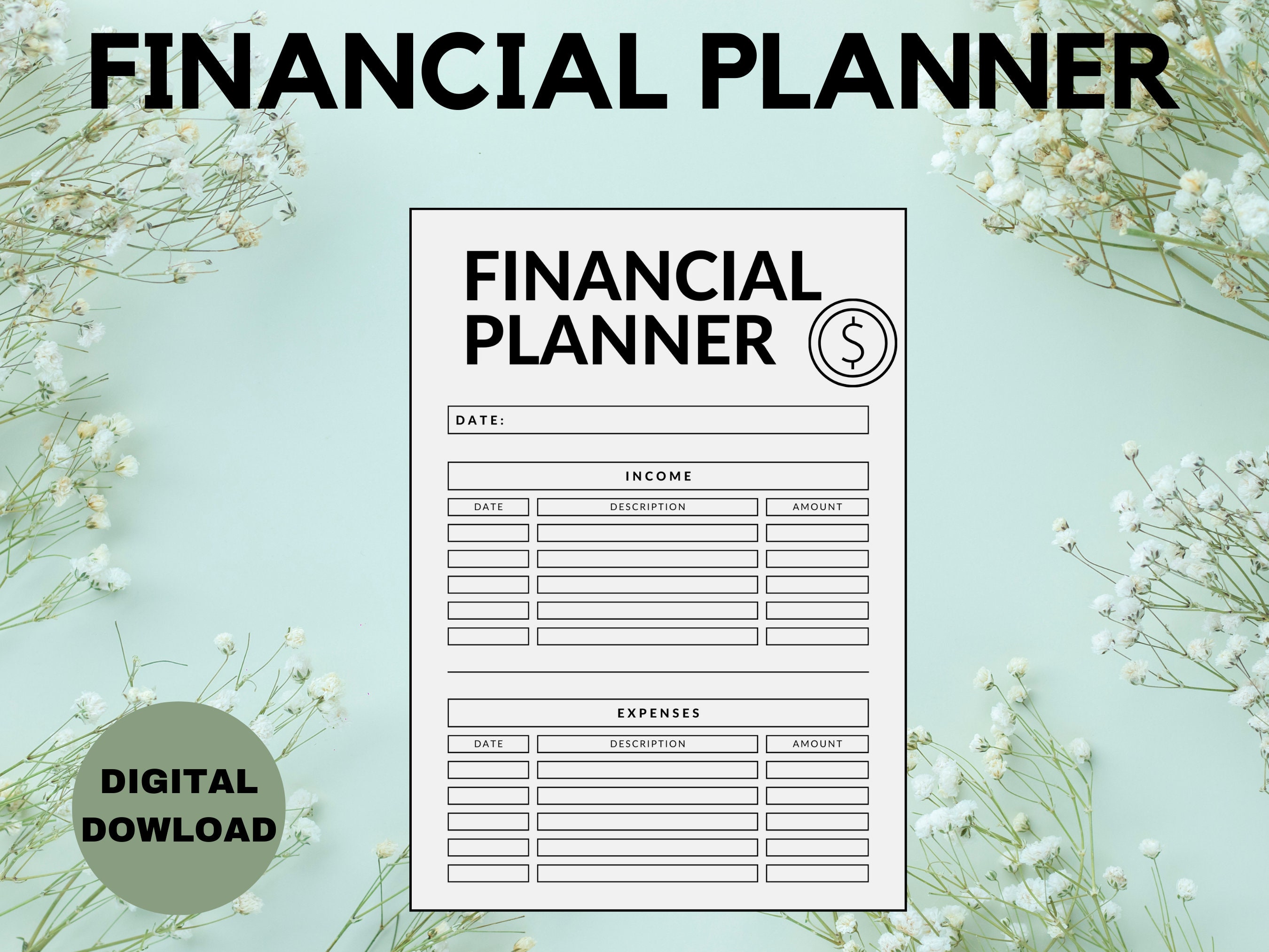 2024 Digital Printable Planner Monthly Goals, Daily To-do, Financial ...