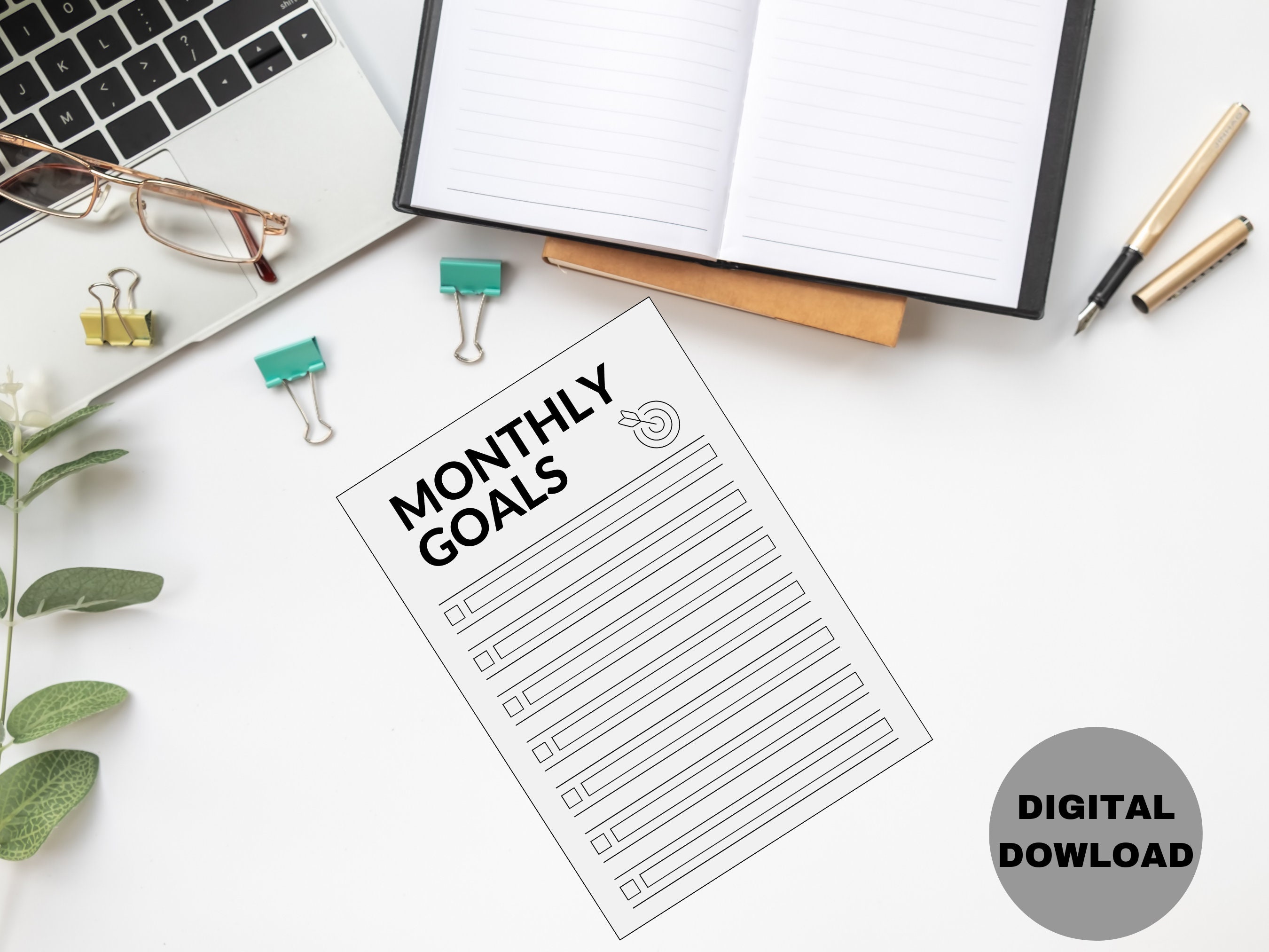 2024 Digital Printable Planner Monthly Goals, Daily To-do, Financial ...