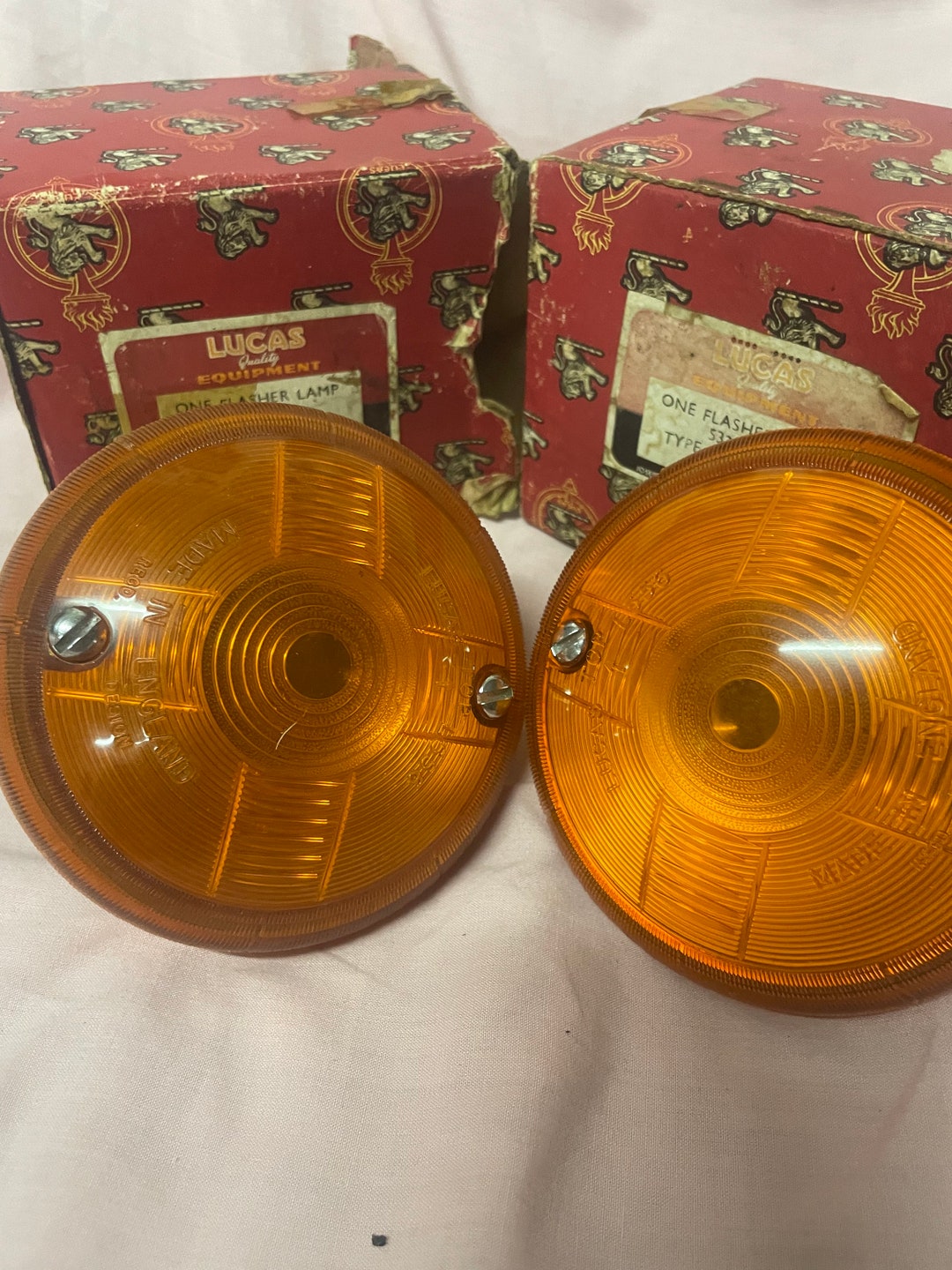 LUCAS One Flasher Lamp L556 Round Amber Indicator Bmc Leyland - Etsy