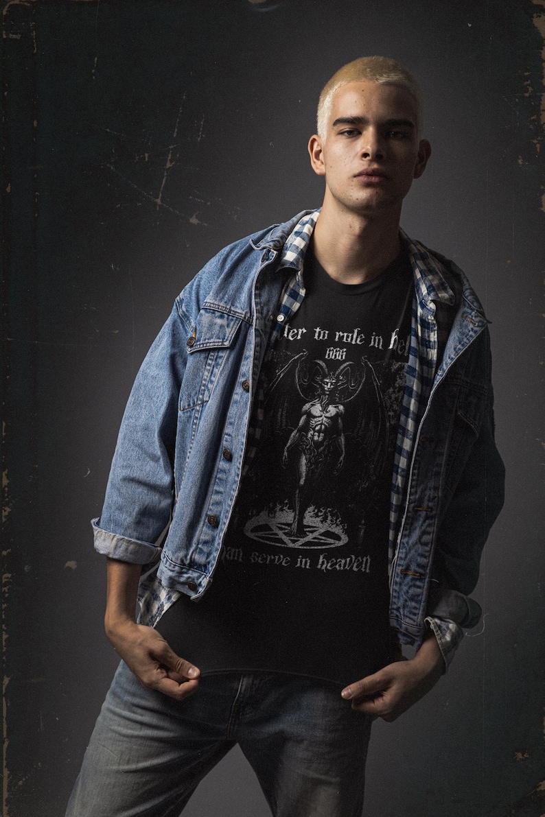 Baphomet Gothic Shirt, John Milton Quote Tee, Occult Symbol Shirt ...