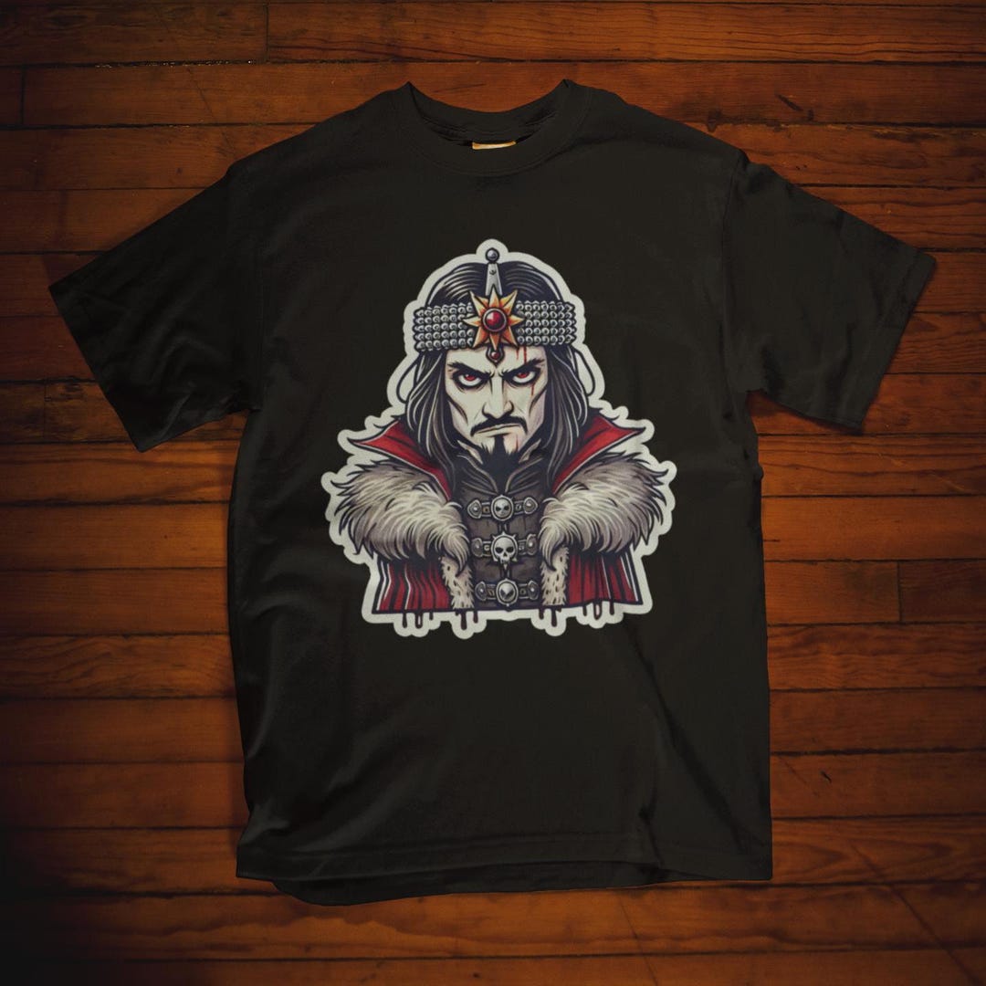 Vlad the Impaler Shirt Cartoon-style T-shirt Gothic Apparel Funny Gift ...