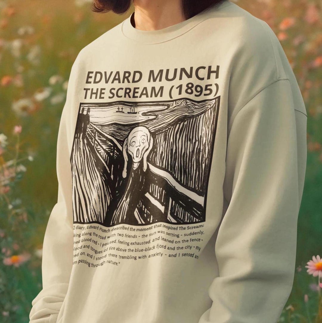 The Scream by Edvard Munch Sweatshirt Art Lovers Gift Jumper Famous ...
