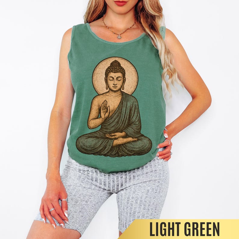 Buddha Tank Top: Spiritual Zen Unisex Shirt | Meditation Comfort Colors ...