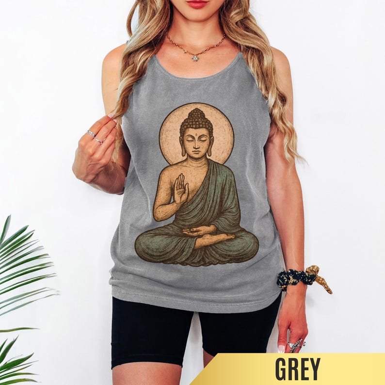 Buddha Tank Top: Spiritual Zen Unisex Shirt | Meditation Comfort Colors ...