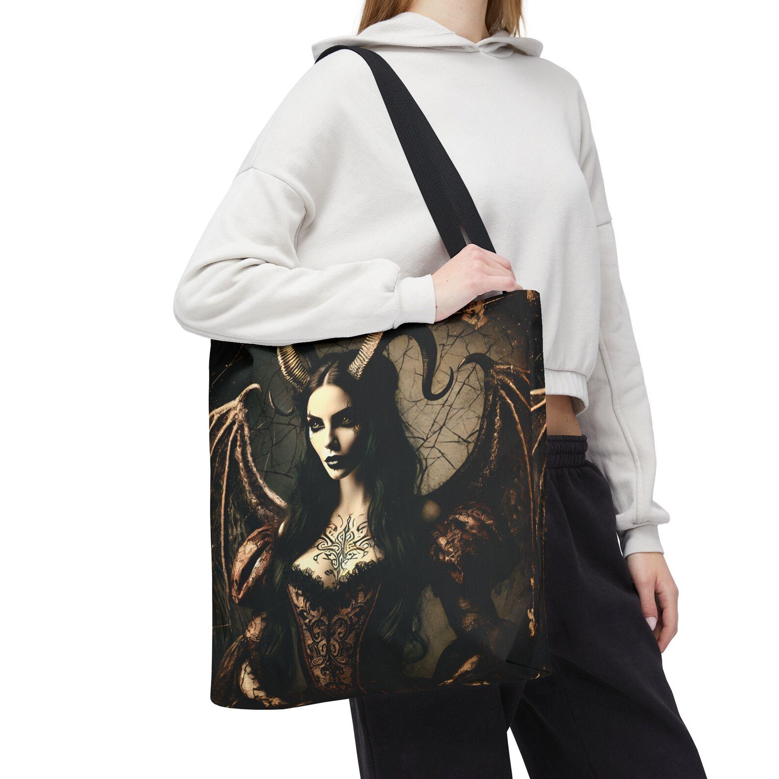 Lilith Pagan Goddess Tote Bag for Gothic Women, Satanic Occult Wicca ...