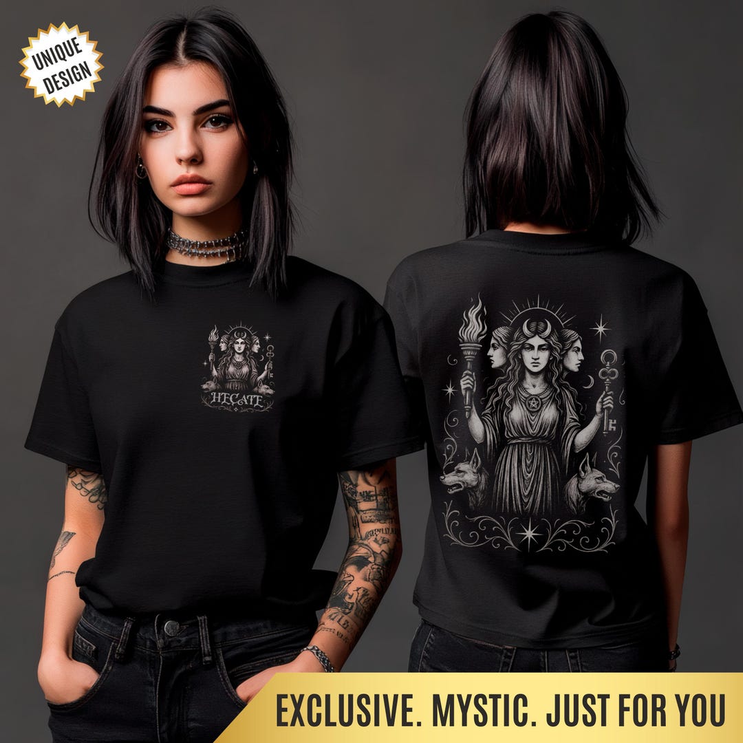 Hecate Gothic Witchcore T-shirt Triple Goddess Tee Gift for Her, Pagan ...