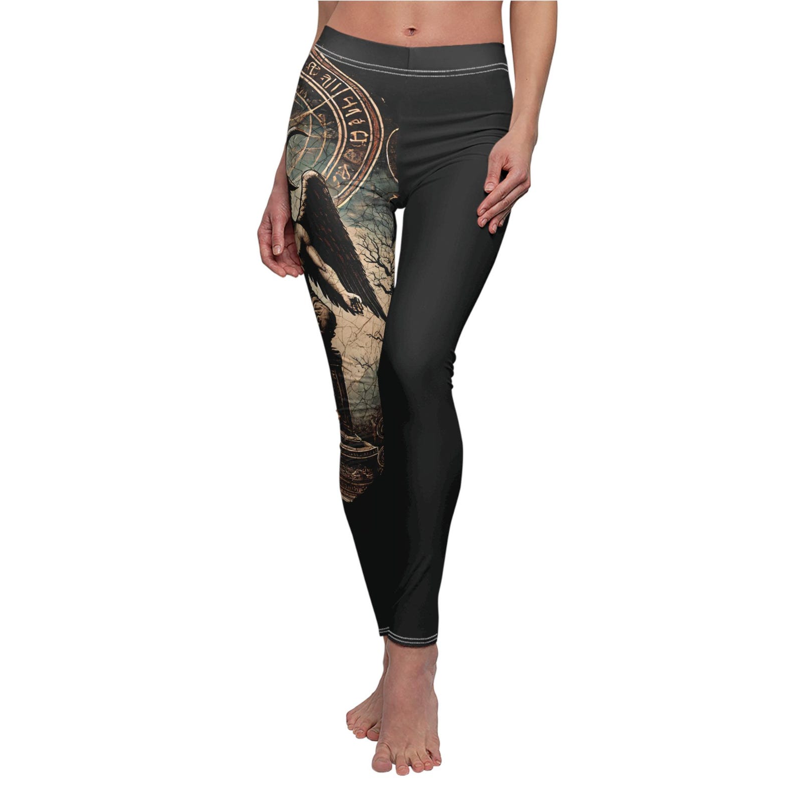 Baphomet Leggings Gothic Style Gift for Her, Occult Witchy Casual Pants ...