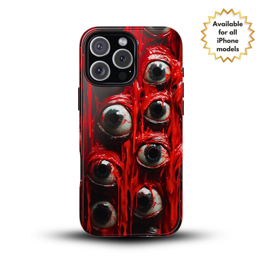 Bloody Eyeballs Gore iPhone Case, Horror Gore Art Phone Cover ...