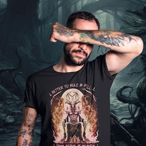 Baphomet Gothic Shirt, Occult Symbol Shirt, John Milton Quote Tee ...