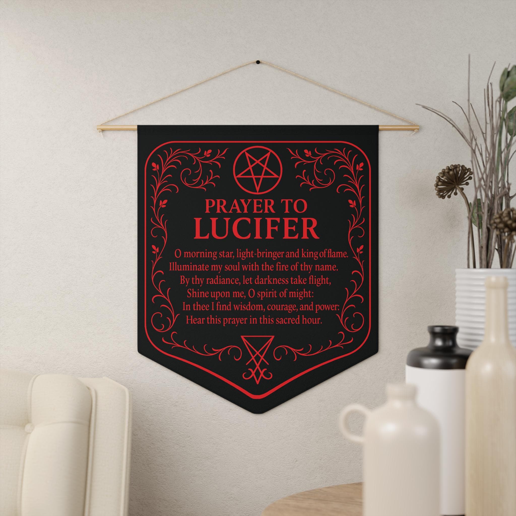 Prayer to Lucifer Wall Decor Occult Wisdom Home Gift Dark Witchy ...