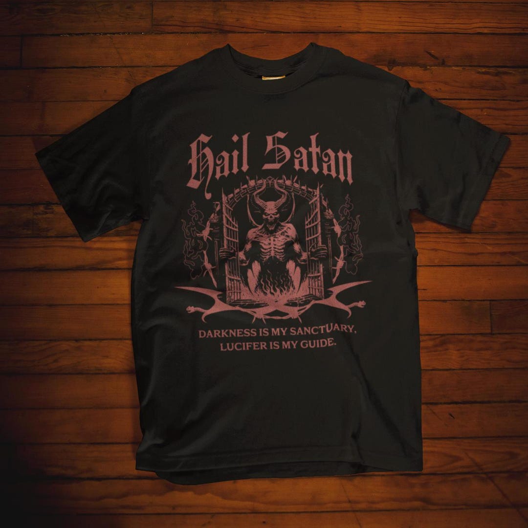 Hail Satan Gothic T-shirt Gothic and Witchy Gift for Dark Style Lovers ...