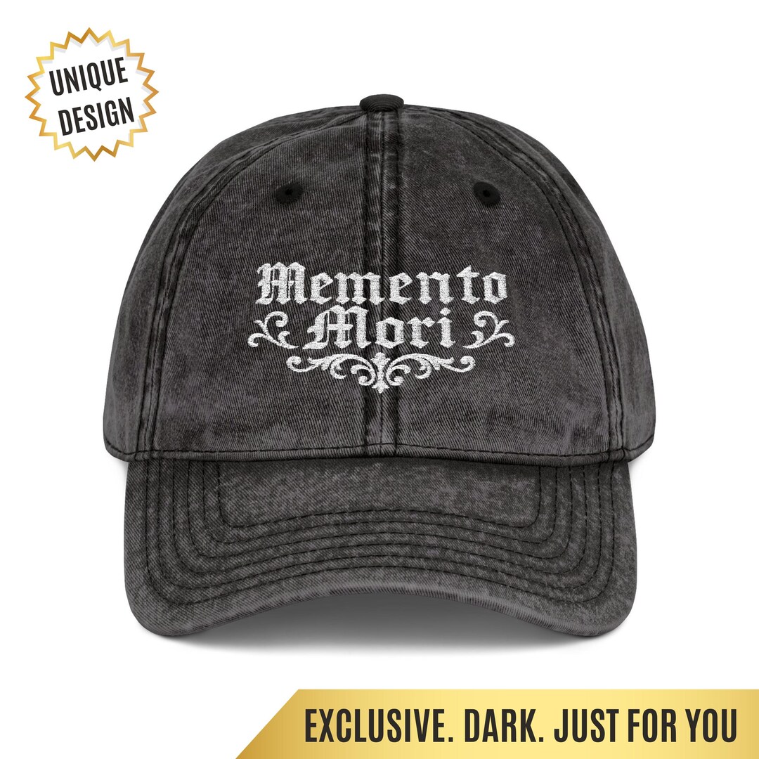 Memento Mori Embroidered Cap, Gothic Cap, Dark Aesthetic Vintage Dad ...
