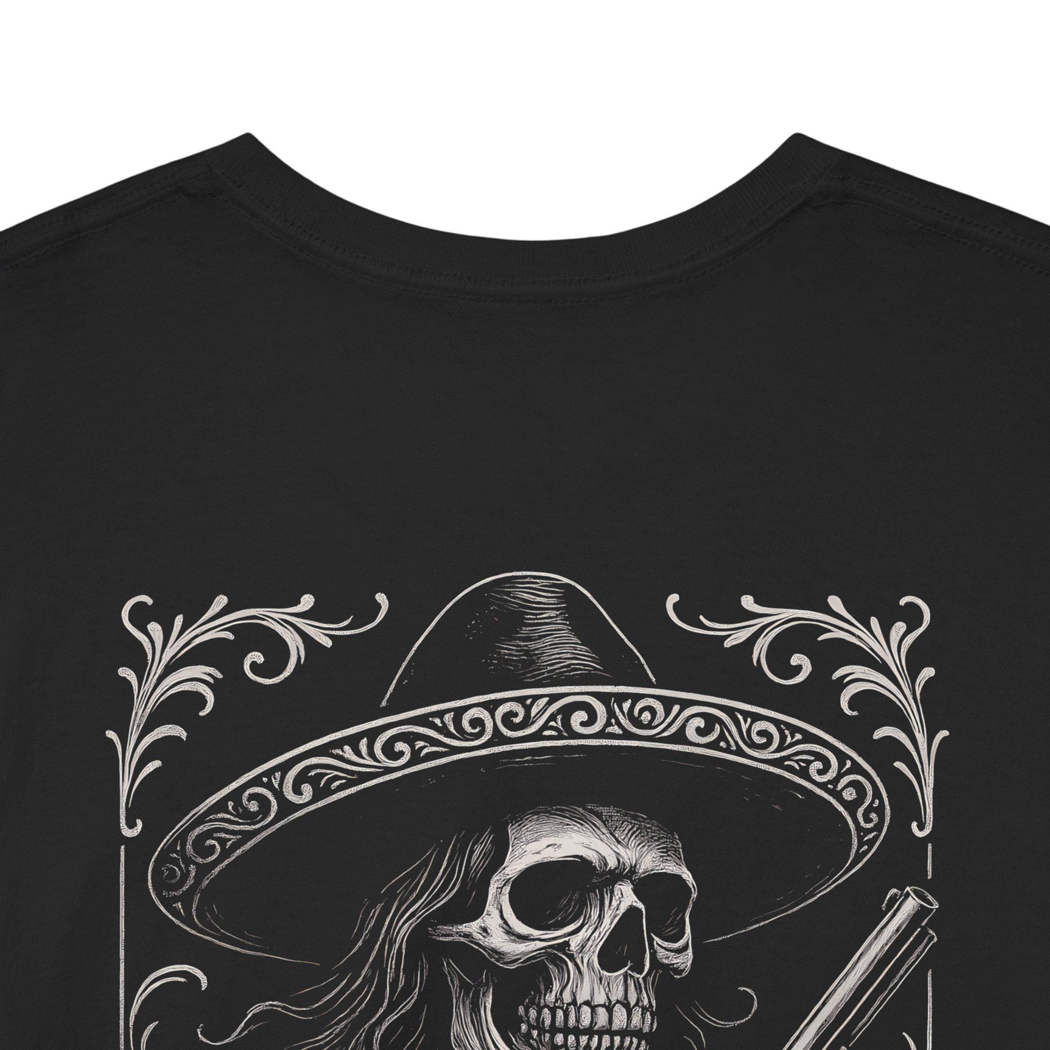 El Charro Negro T-shirt Mexican Folklore Ghost Tee Día De Muertos Style ...