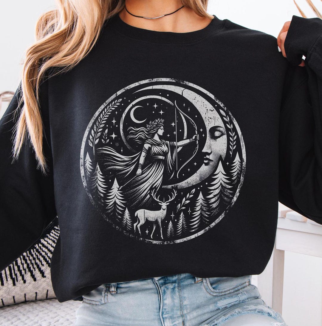 Artemis Greek Mythology Goddess Sweatshirt Gift for Her, Crescent Moon ...