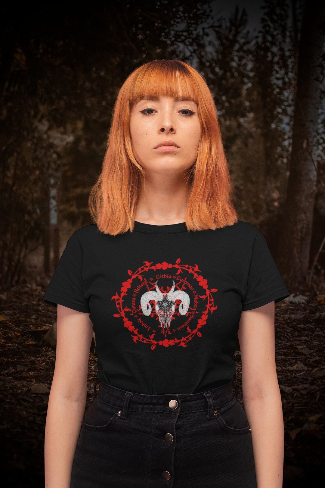 Sabbat Wheel Satanic Shirt, Wheel of the Year Design, Hail Satan Gothic ...