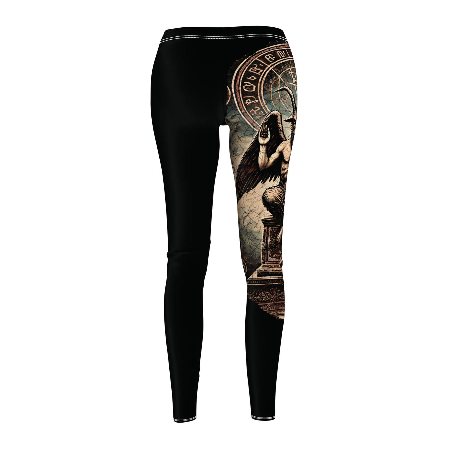 Baphomet Leggings Gothic Style Gift for Her, Occult Witchy Casual Pants ...