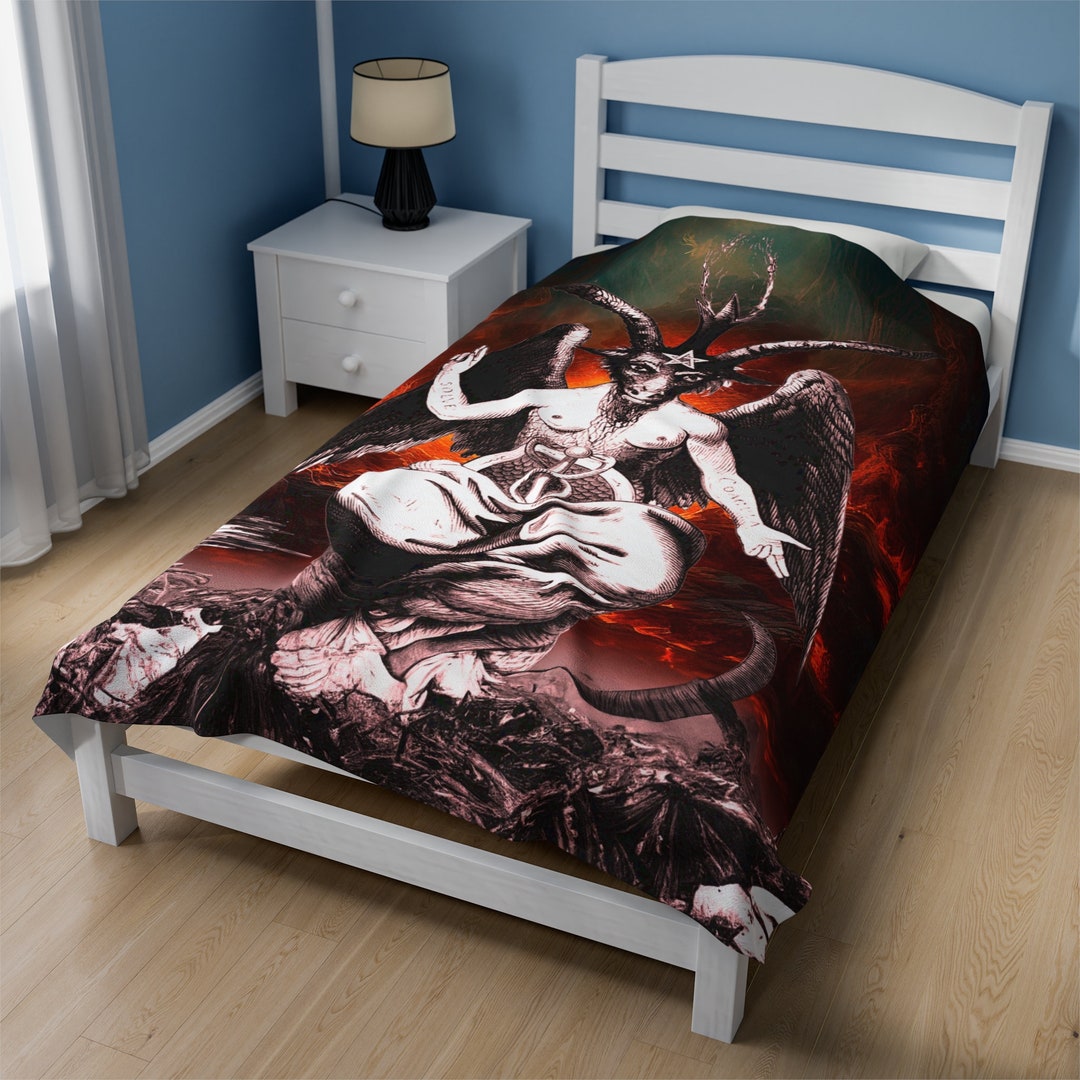 Baphomet Blanket - Stylish Gothic Bedding for a Dark and Cozy Ambience ...