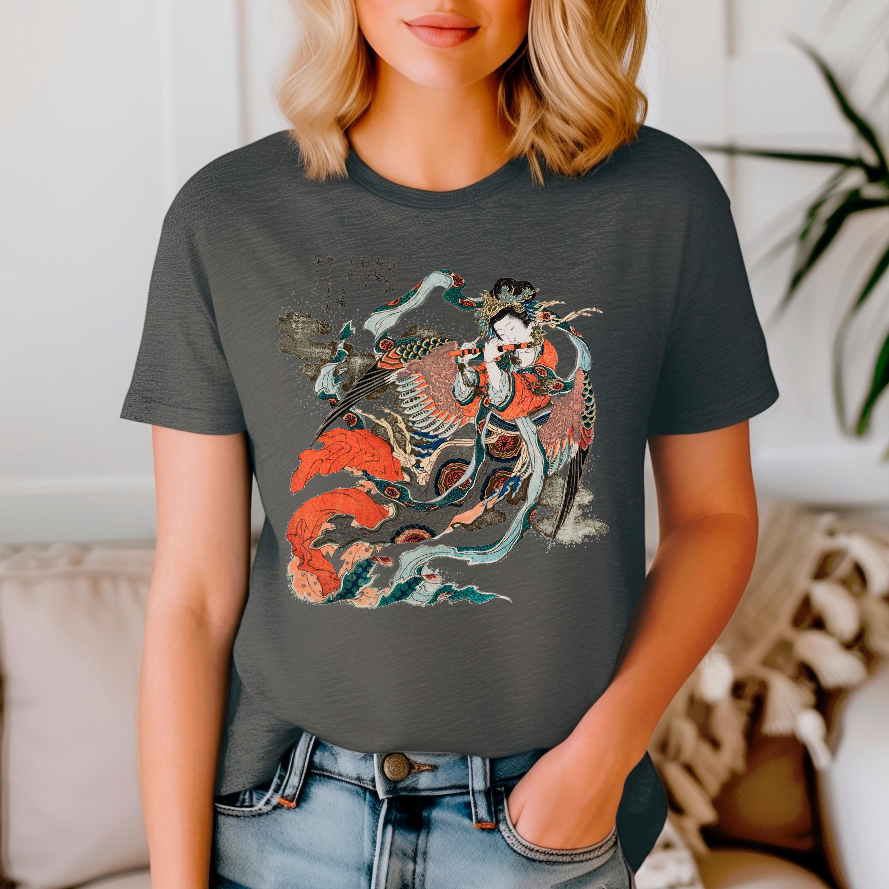 Katsushika Hokusai Japanese Woman T-shirt, Asian Ukiyo-e Art Unisex Tee ...