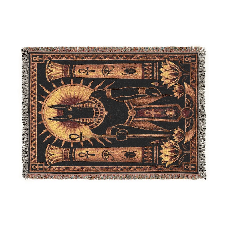 Anubis Woven Blanket: Egyptian God Throw Blanket | Ancient Egypt Home ...