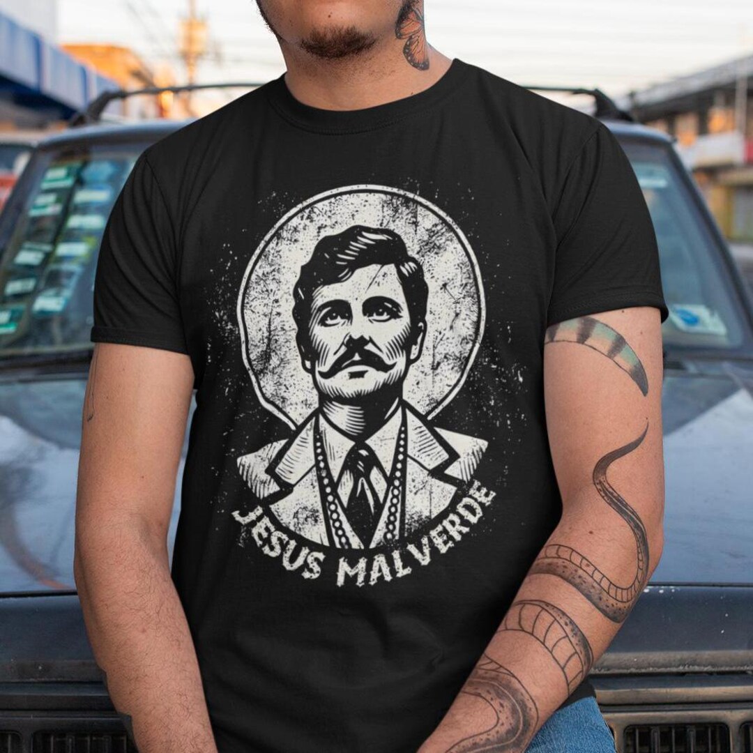 Jesús Malverde T-shirt Chicano Streetwear Gift Santo De Los Narcos Tee ...