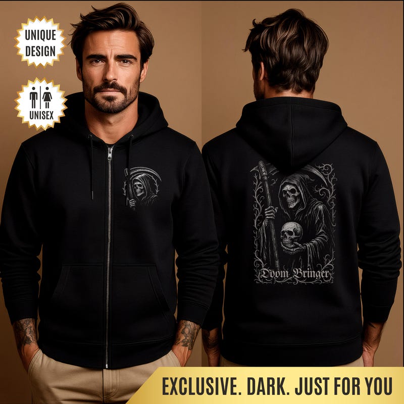 Grim Reaper Zip up Hoodies - Etsy Canada