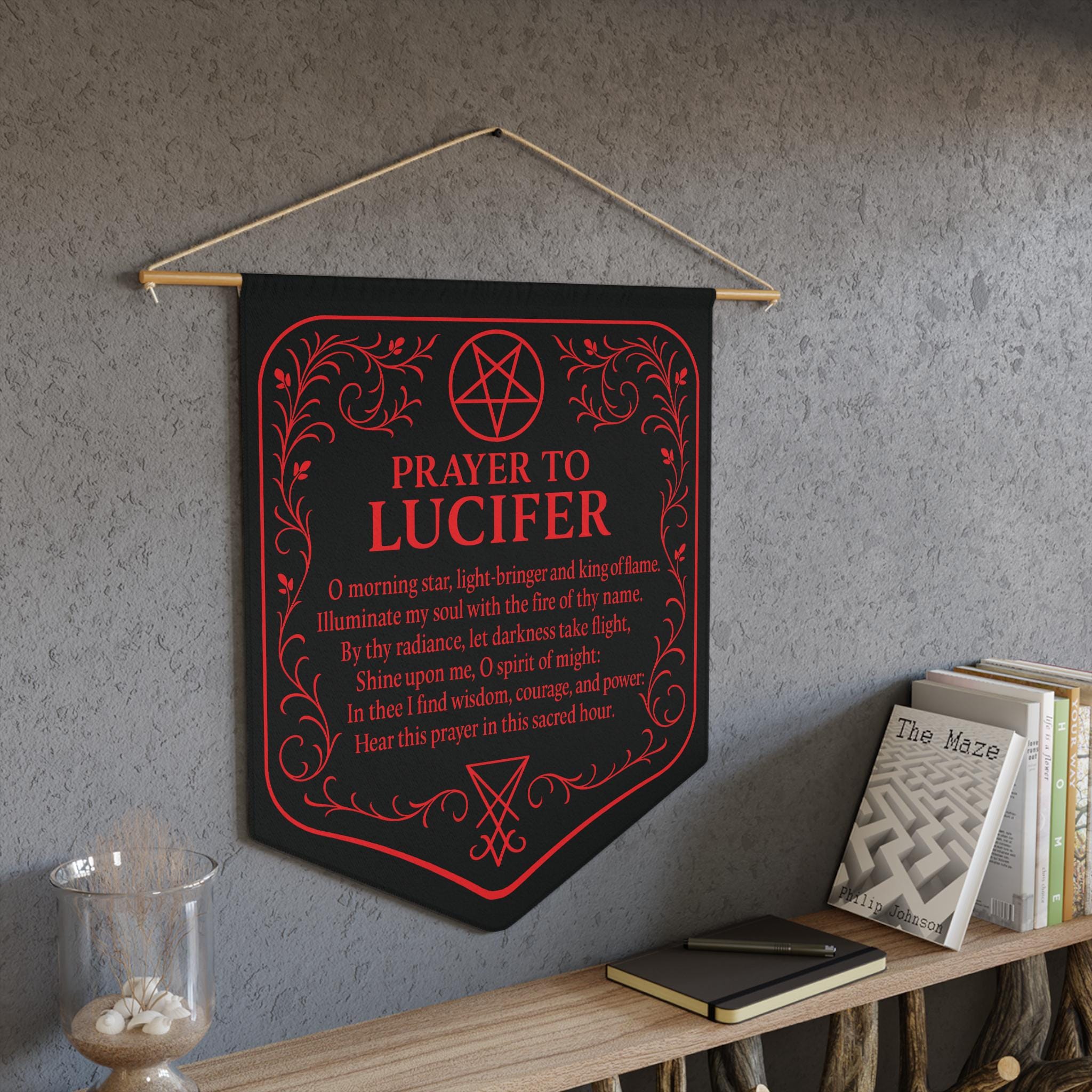 Prayer to Lucifer Wall Decor Occult Wisdom Home Gift Dark Witchy ...