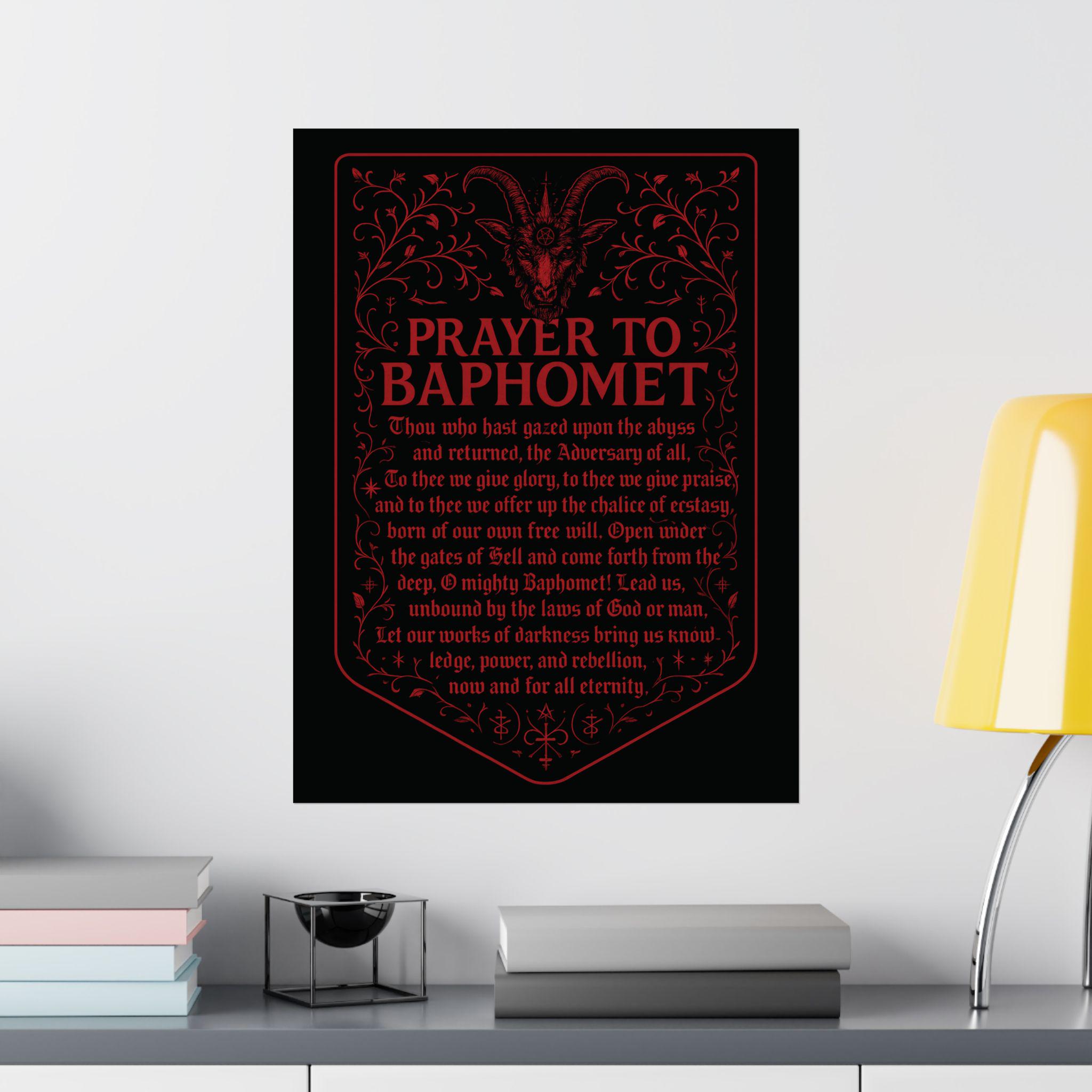 Prayer to Baphomet Vertical Poster Witchy Wall Hanging Occult Wall Art ...