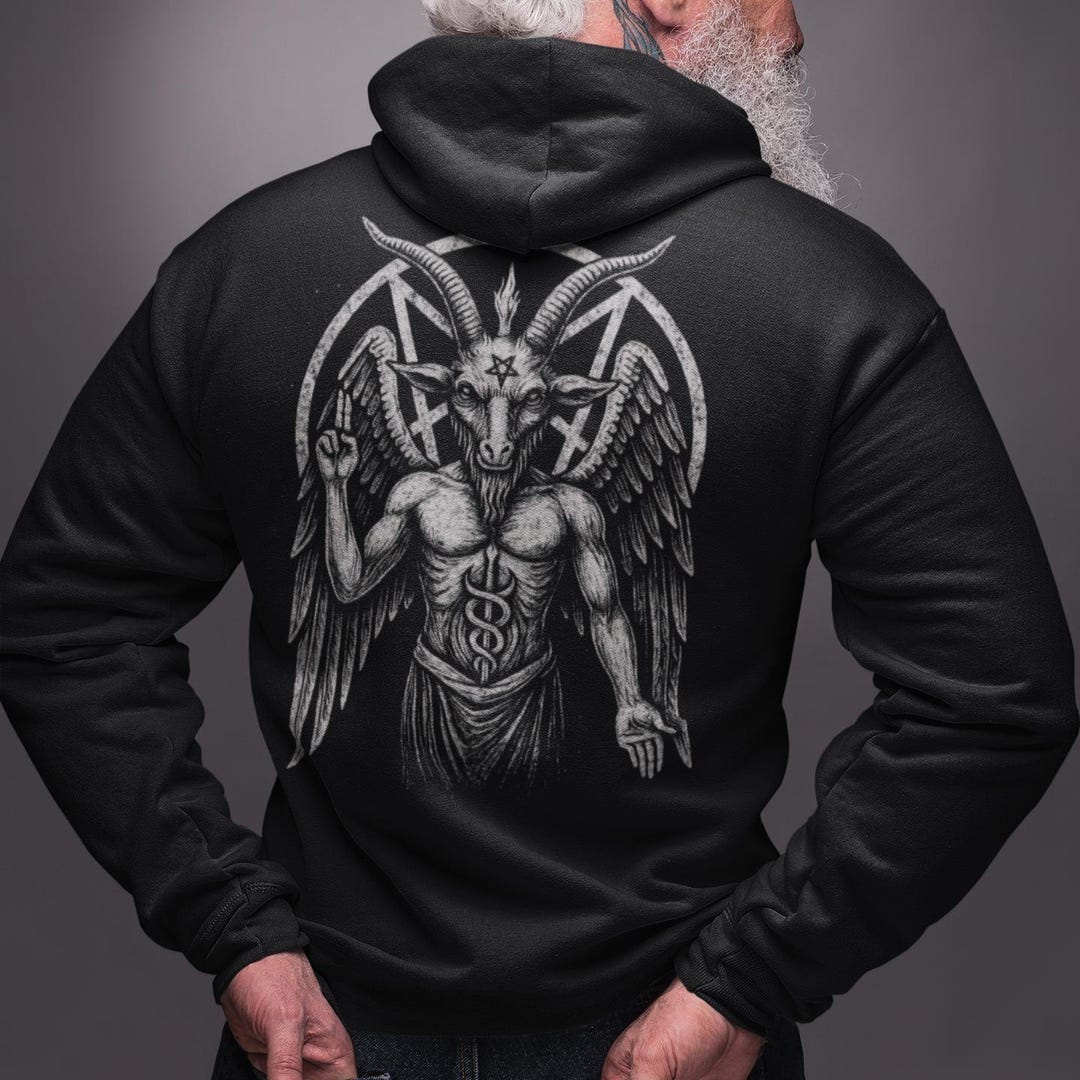 Baphomet Gothic Hoodie: Occult Satanic Horror Sweatshirt | Metalhead ...