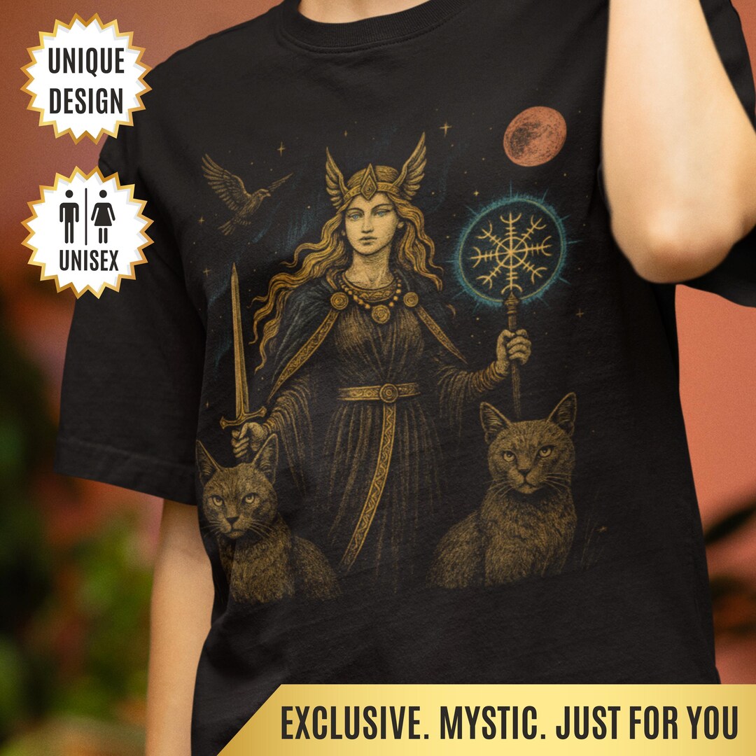 Freya Norse Goddess T-shirt, Freyja Viking Shieldmaiden Tee, Pagan ...