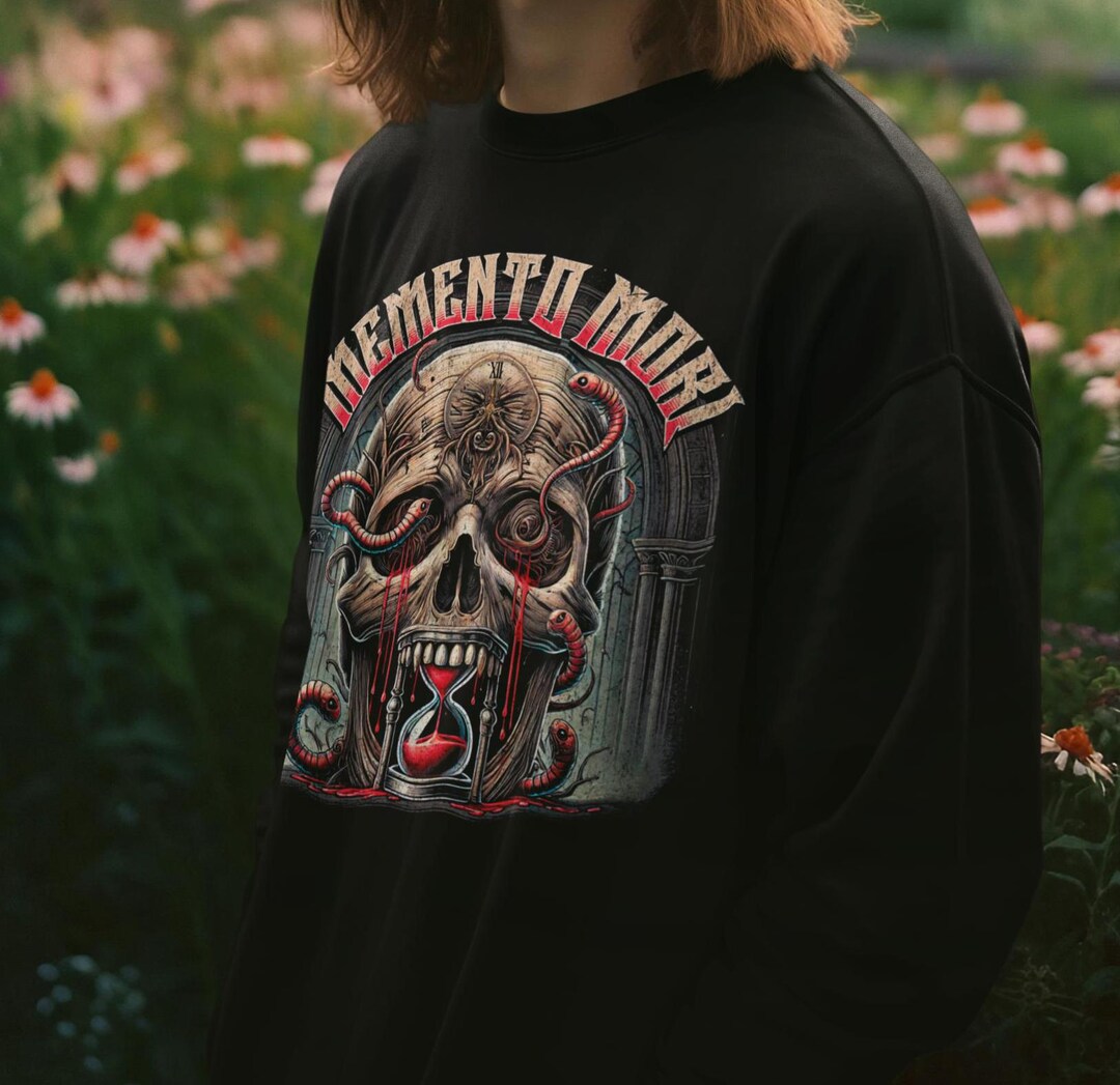 Memento Mori Gothic Sweatshirt, Skull Art Jumper, Alternative Fashion ...