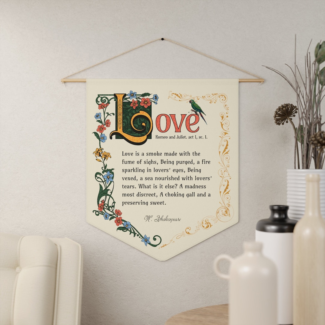 Romeo and Juliet by Shakespeare Pennant Wall Decor, Art Canvas Quote ...