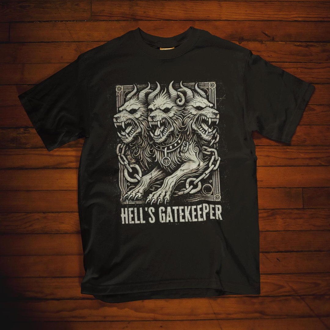Cerberus T-shirt Gothic Gift Idea, Mythical Three-headed Dog Tee, Hell ...
