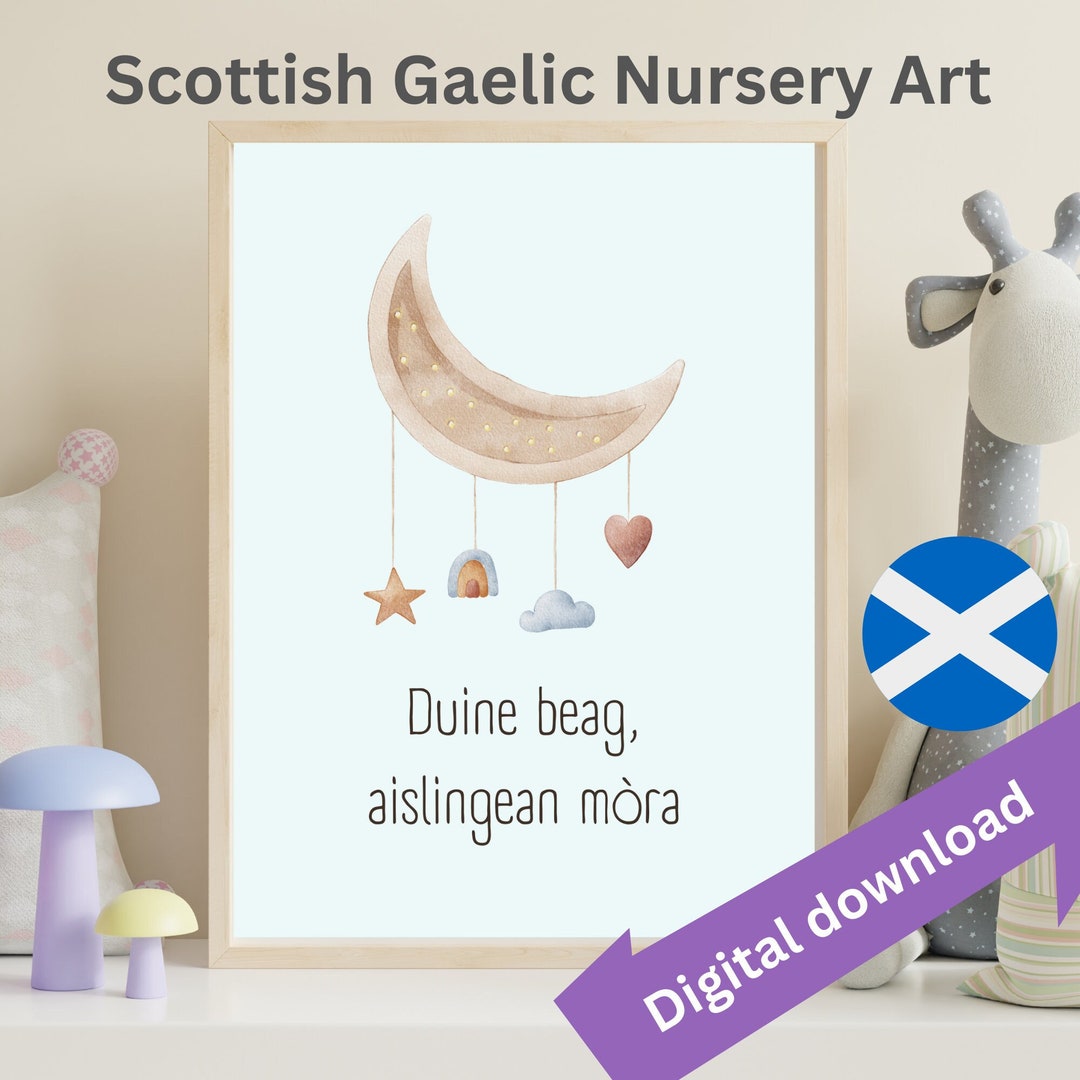 Scottish Gaelic Nursery Wall Art Downloadable Print 'duine Beag ...