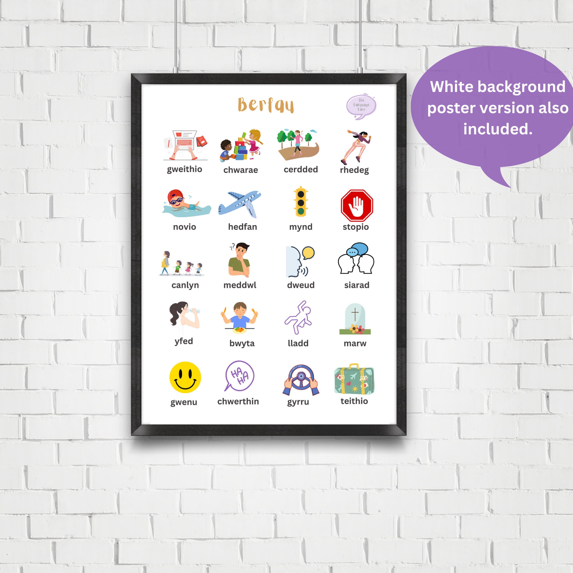 100 Welsh Verbs Flashcards Learn Welsh Vocabulary Printable Welsh ...