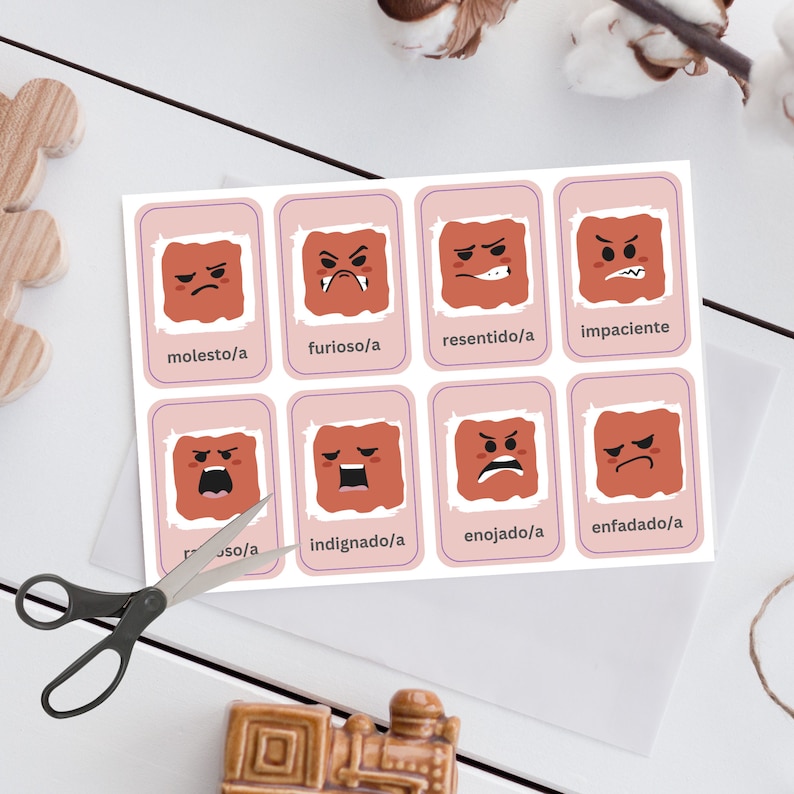 40 Spanish Emotions Flashcards Spanish Flashcards Learn Spanish - Etsy