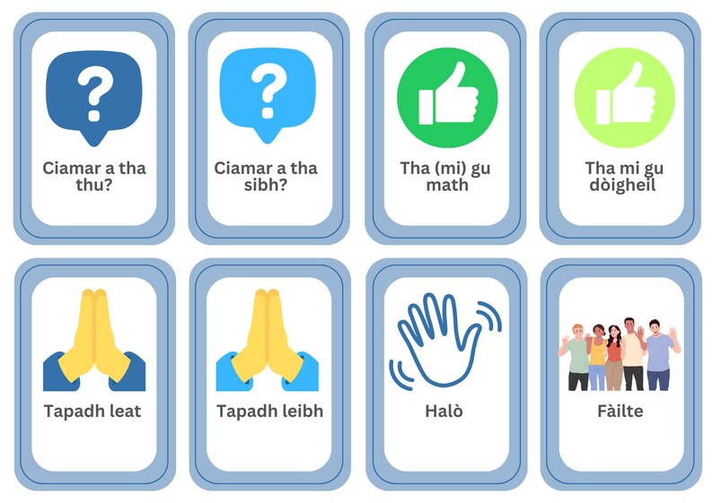 Scottish Gaelic Greetings Flashcards: Learn Vocabulary (PDF Download ...